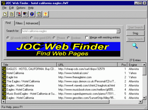 JOC Web Finder | Download HTML.it