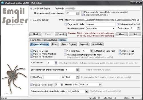 GSA Email Spider | Download HTML.it