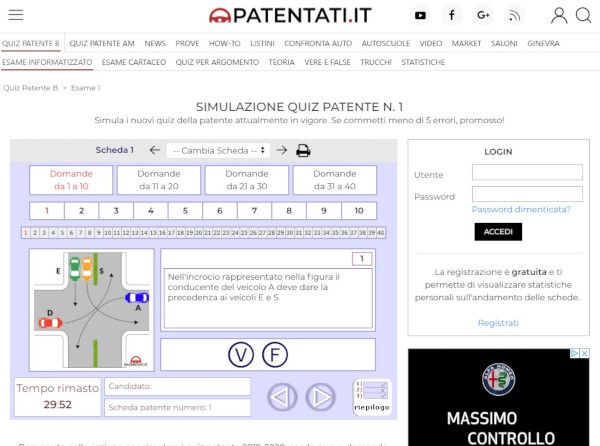 Patentati.it: quiz per l'esame della Patente B | HTML.it