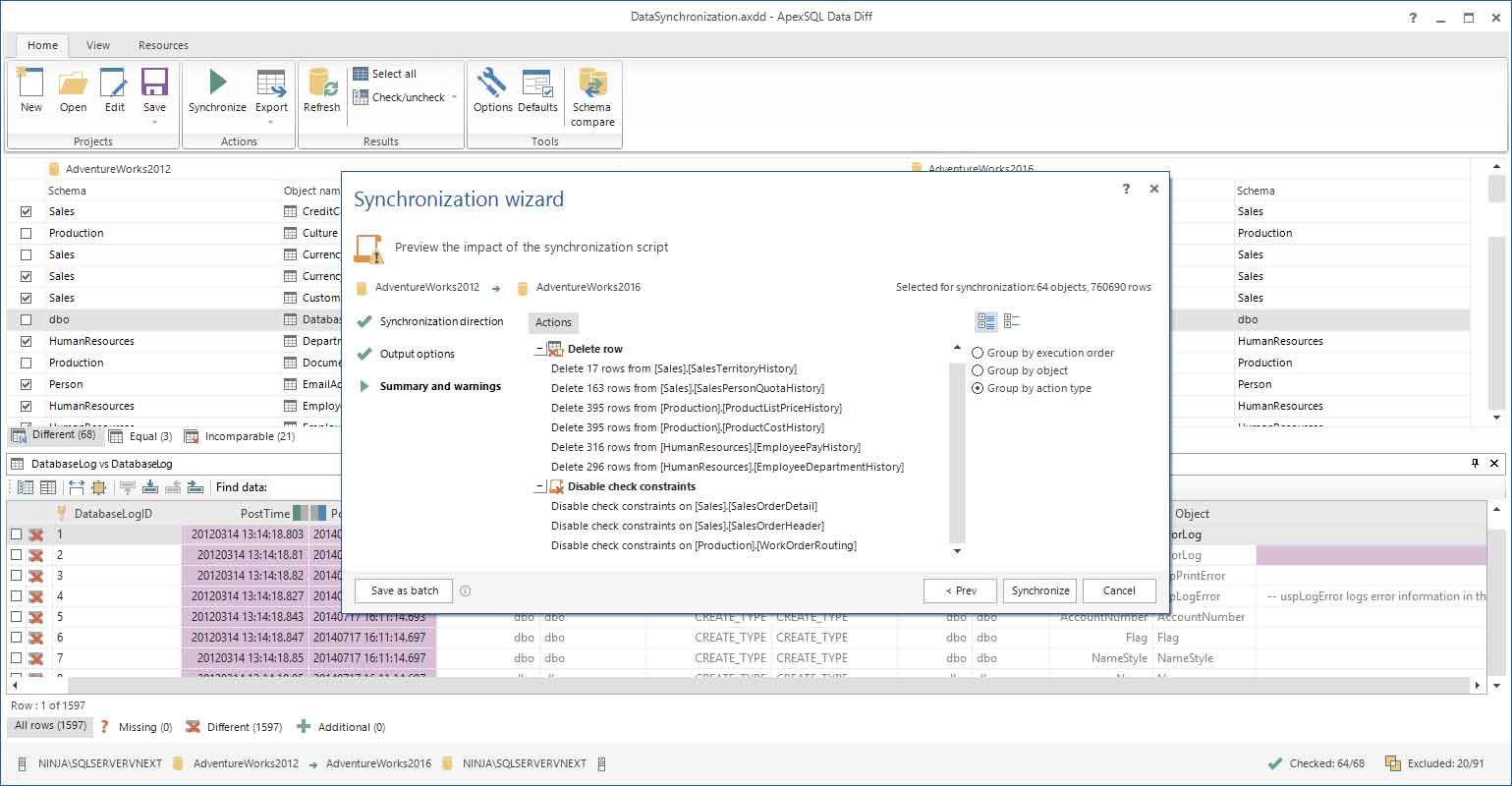 ApexSQL Data Diff: download, installazione e voti | Download.HTML.it